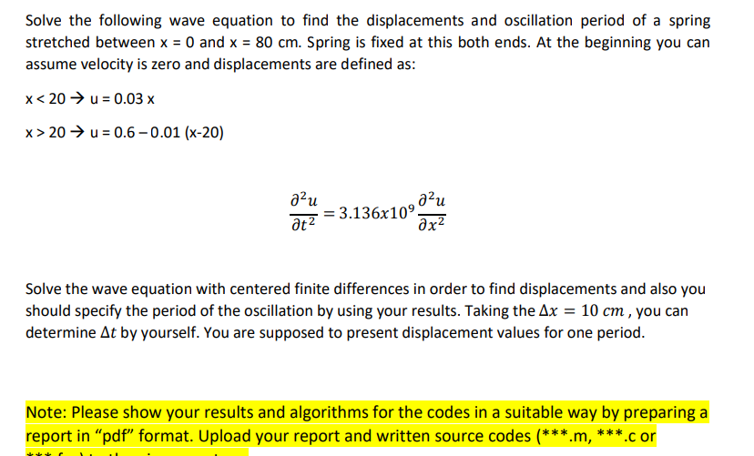 Solved Solve the following wave equation to ﻿find the | Chegg.com