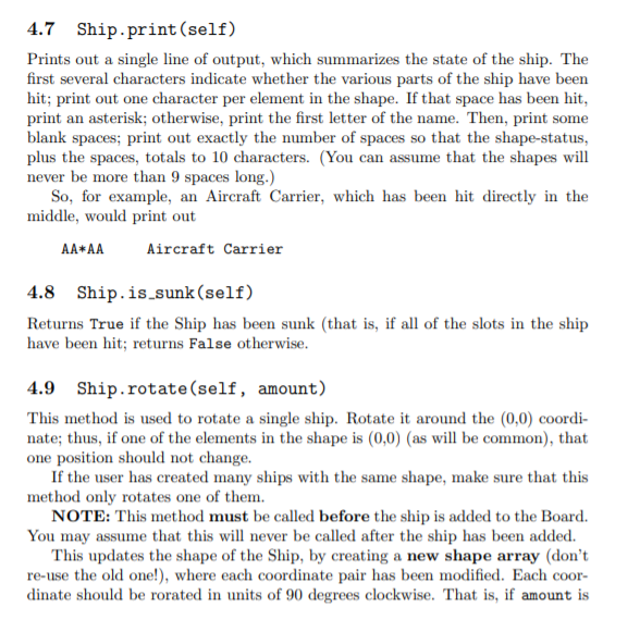 Solved 4 Program Overview In a file battleship.py, you must | Chegg.com