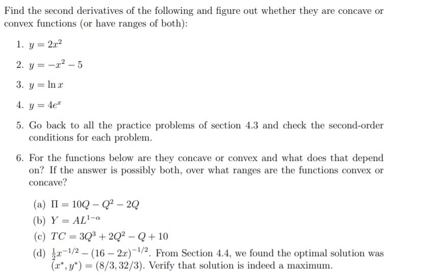 Solved Find the second derivatives of the following and | Chegg.com