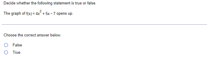 Solved Decide whether the following statement is true or | Chegg.com