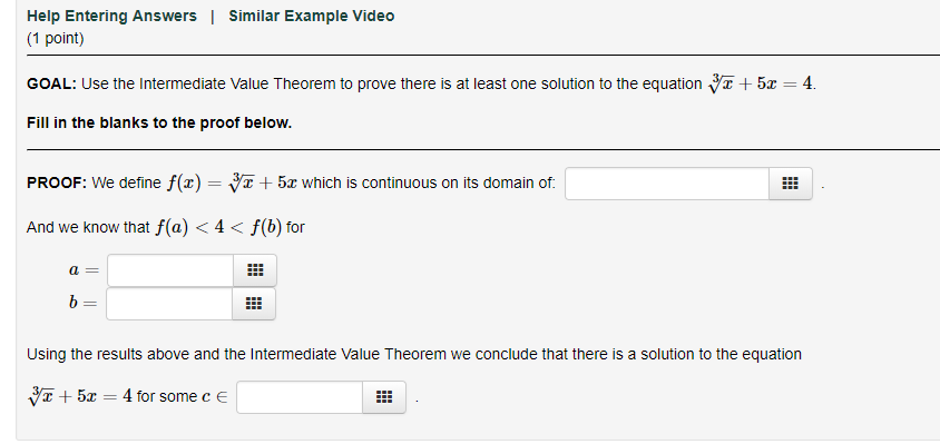 Solved Help Entering Answers| Similar Example Video 1 point | Chegg.com