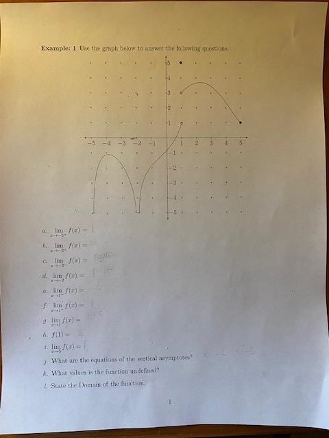 Solved Example: 1 Use the graph below to answer the | Chegg.com
