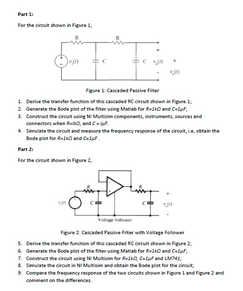 Solved Part 1: For the circuit shown in Figure 1, R. R C C | Chegg.com