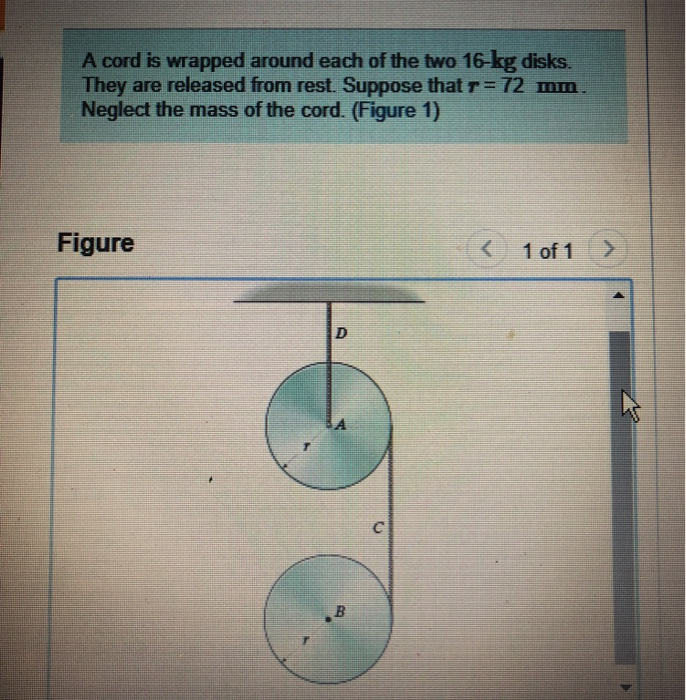 Solved A cord is wrapped around each of the two 16-kg disks. | Chegg.com
