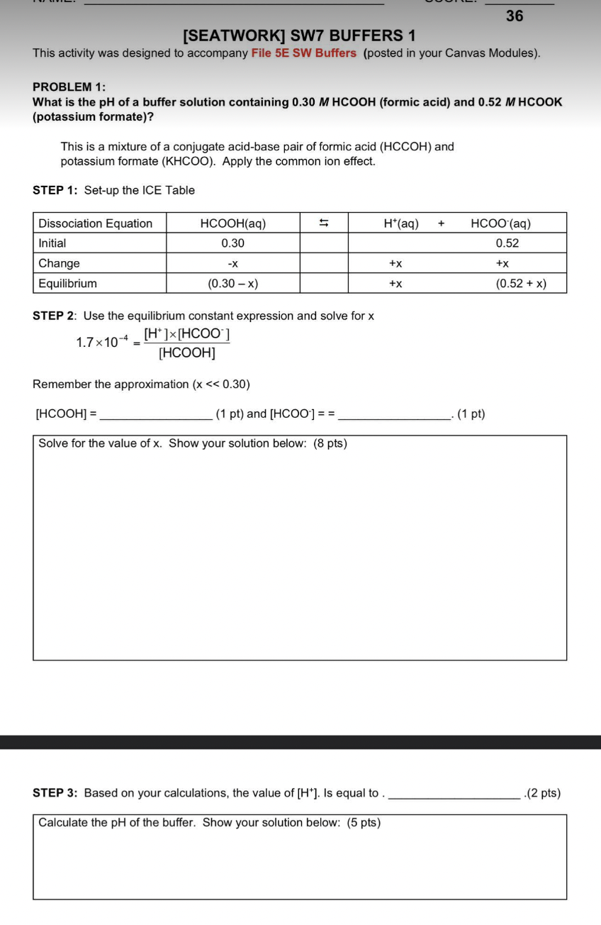 Solved What is the pH of a buffer solution containing 0.30 M | Chegg.com