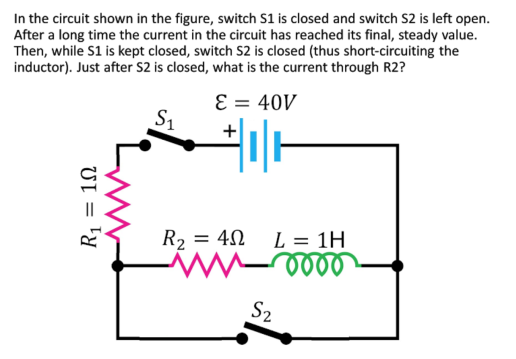 Solved In the circuit shown in the figure, switch S1 is | Chegg.com