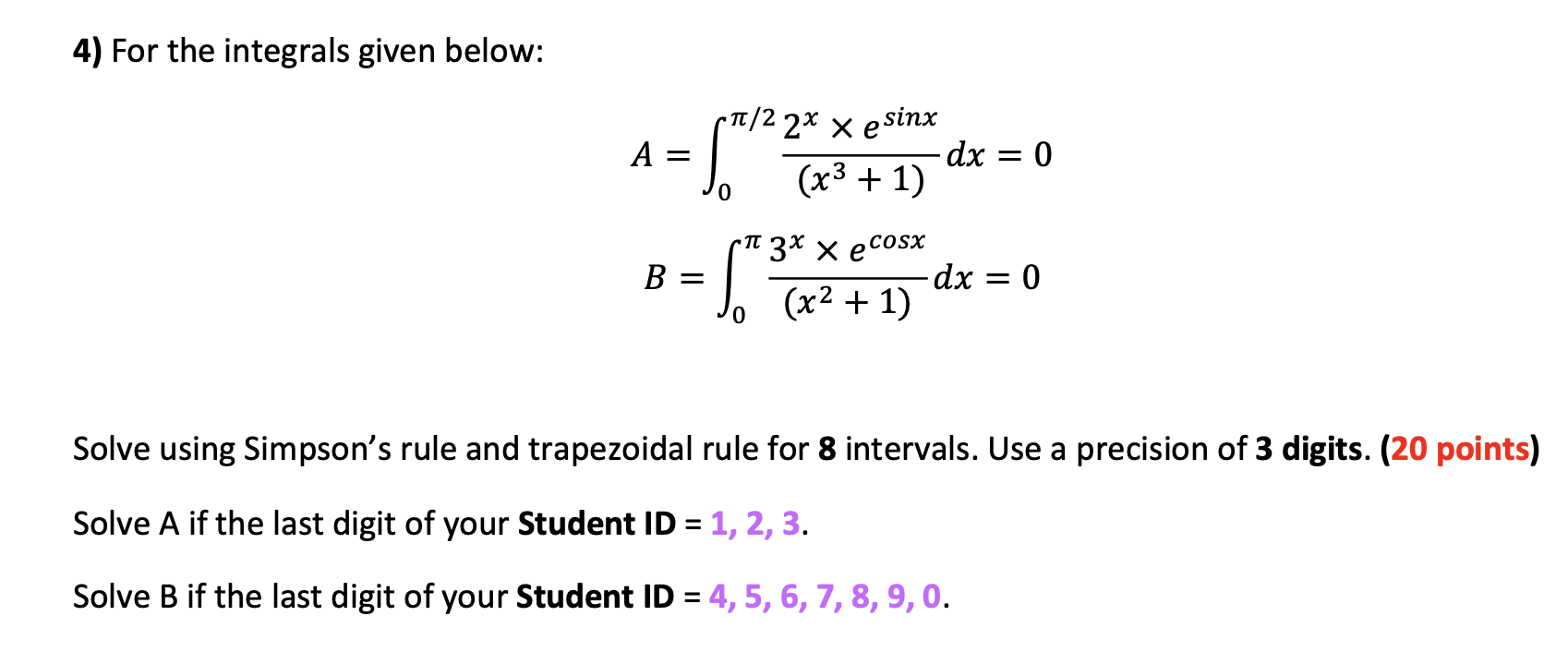 Solve using Simpson's rule and trapezoidal rule for 8 | Chegg.com