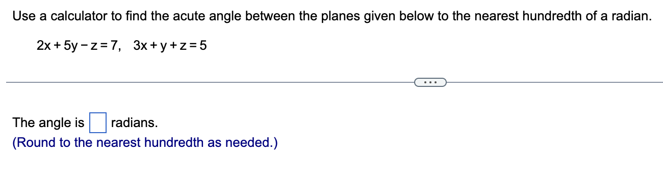 Solved Use a calculator to find the acute angle between the | Chegg.com