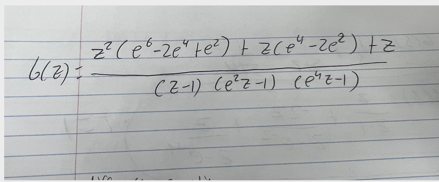 Solved (z−1)(e2z−1)(e4z−1)z2(e6−2e4+e2)+z(e4−2e2)+z | Chegg.com