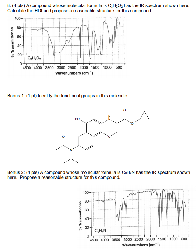 Solved 8. (4 pts) A compound whose molecular formula is | Chegg.com