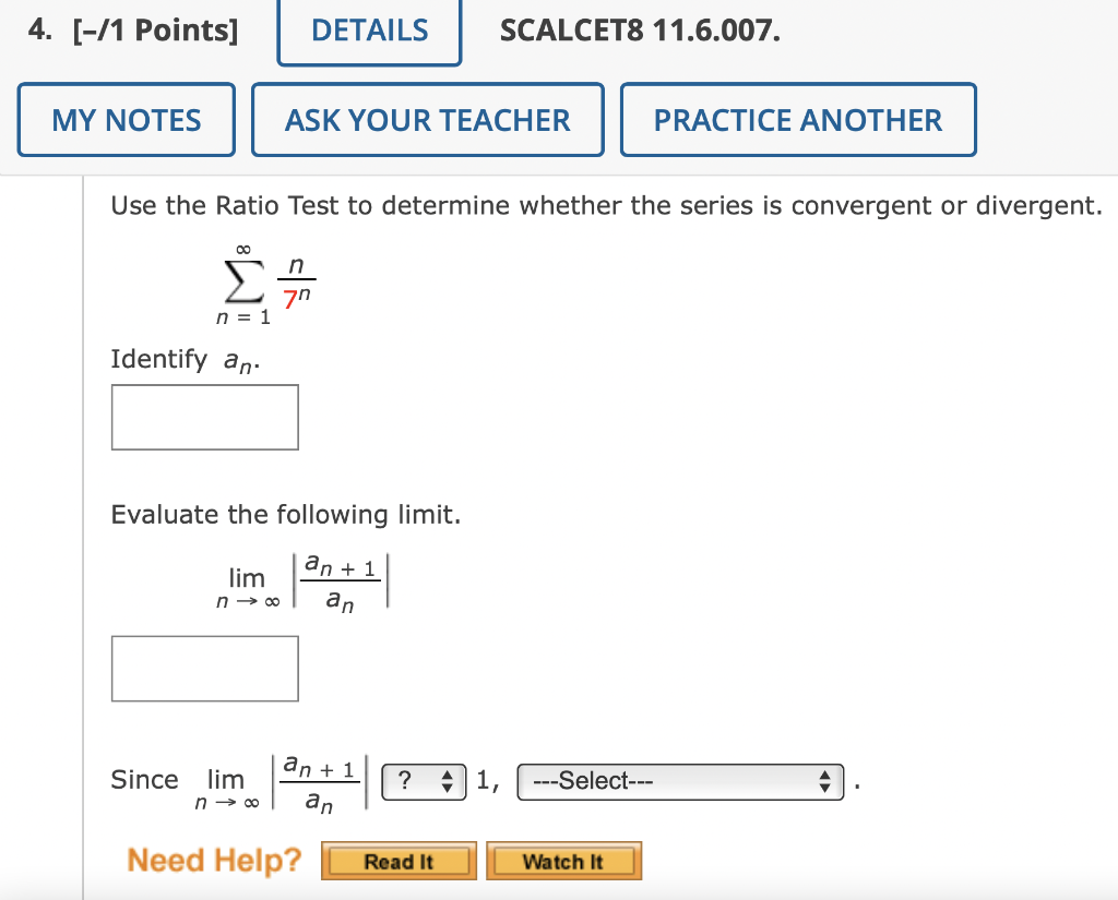 Solved 4. [-/1 Points] DETAILS SCALCET8 11.6.007. MY NOTES | Chegg.com