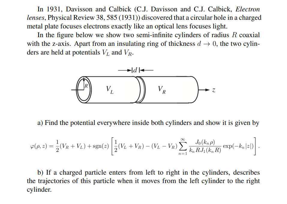 In 1931, Davisson and Calbick (C.J. Davisson and C.J. | Chegg.com