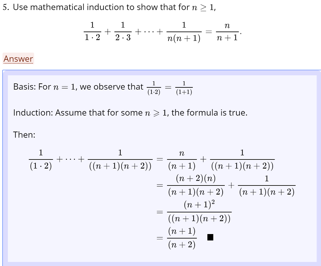 Solved Using Proof By Mathematical Induction Example On Chegg