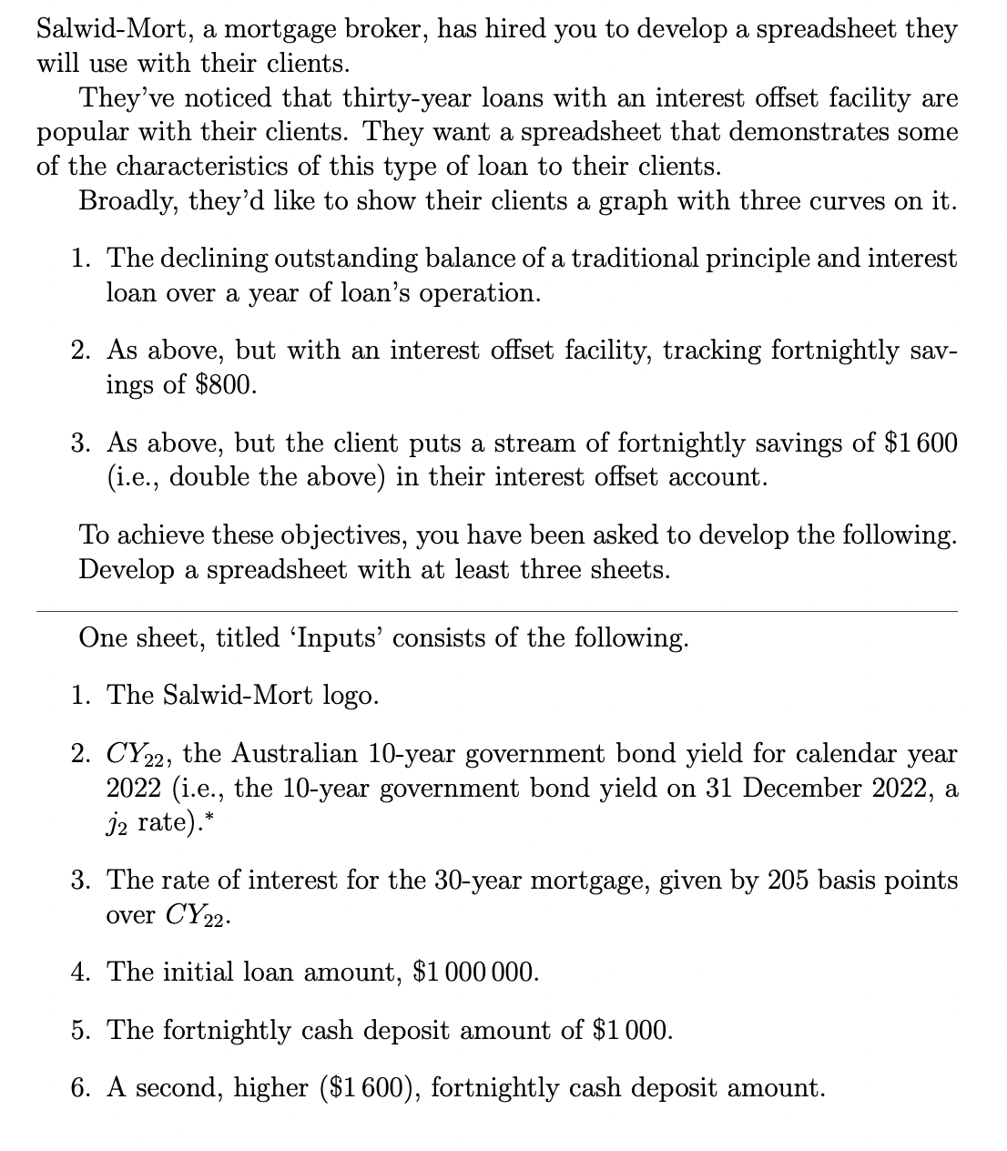 Solved Salwid-Mort, a mortgage broker, has hired you to | Chegg.com