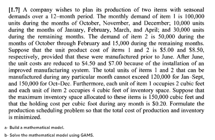 Solved Please give the written codes(what you write) in Gams | Chegg.com