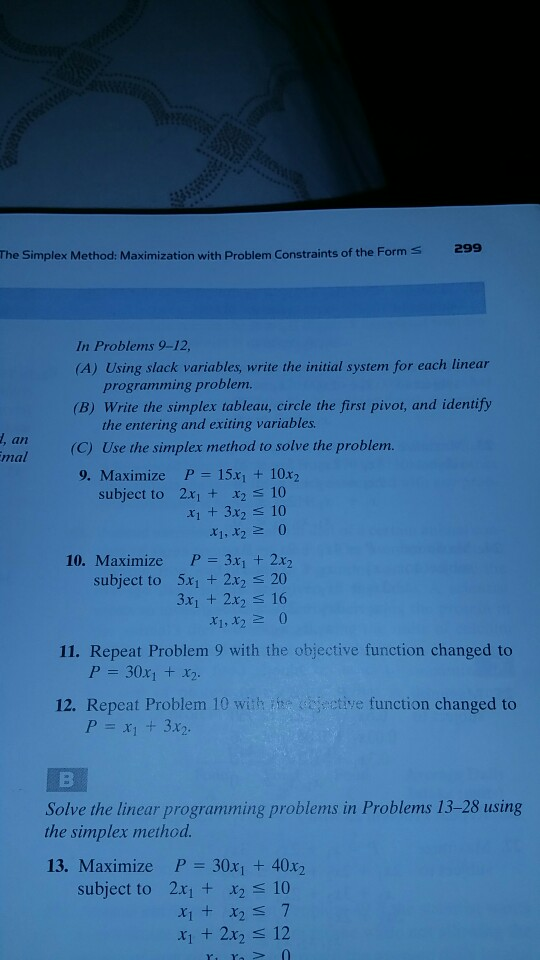Solved s 299 The Simplex Method: Maximization with Problem | Chegg.com