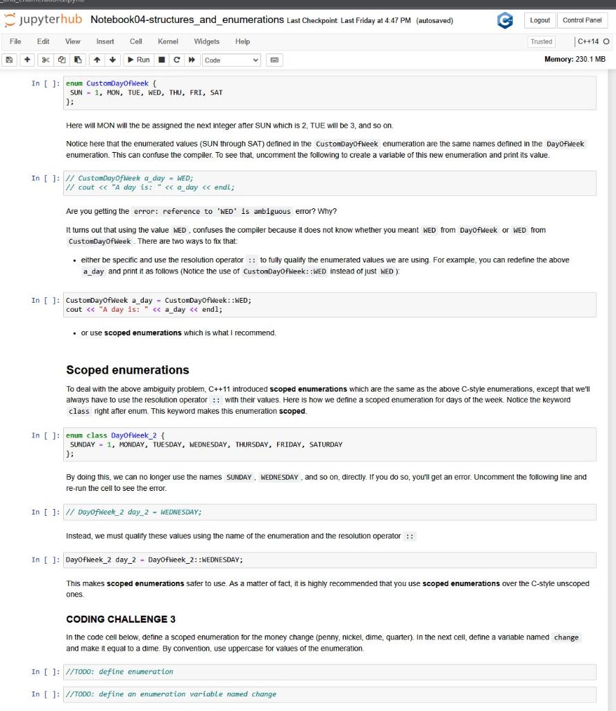 Solved Edit View Insert Cell Kemel Widgets In [ ]: enum | Chegg.com