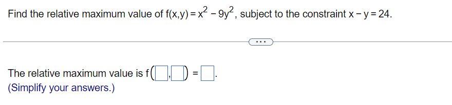 Solved 1. Find the relative minimum value of | Chegg.com