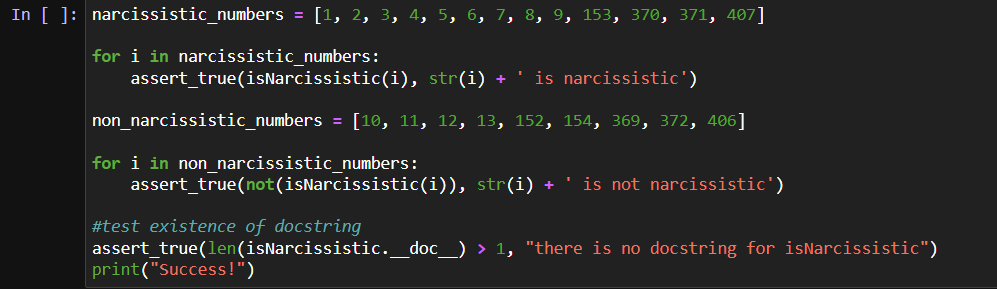 Solved In [ ]: def isNarcissistic(x): """Returns whether or | Chegg.com
