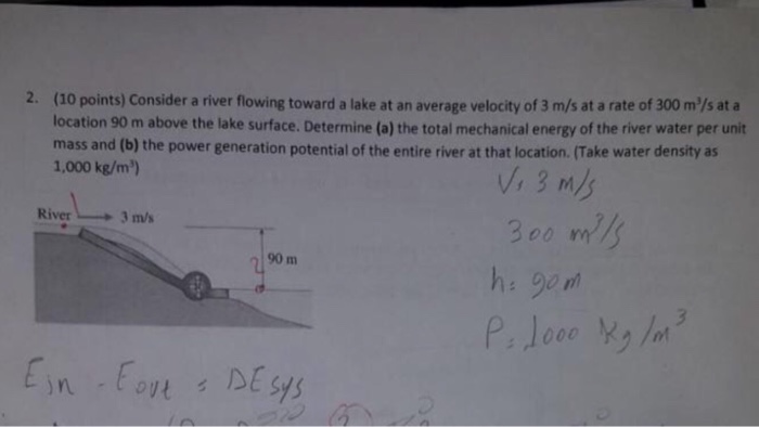 Solved 2. (10 points) Consider a river flowing toward a lake | Chegg.com Solved 2. (10 points) Consider a river flowing toward a lake | Chegg.com