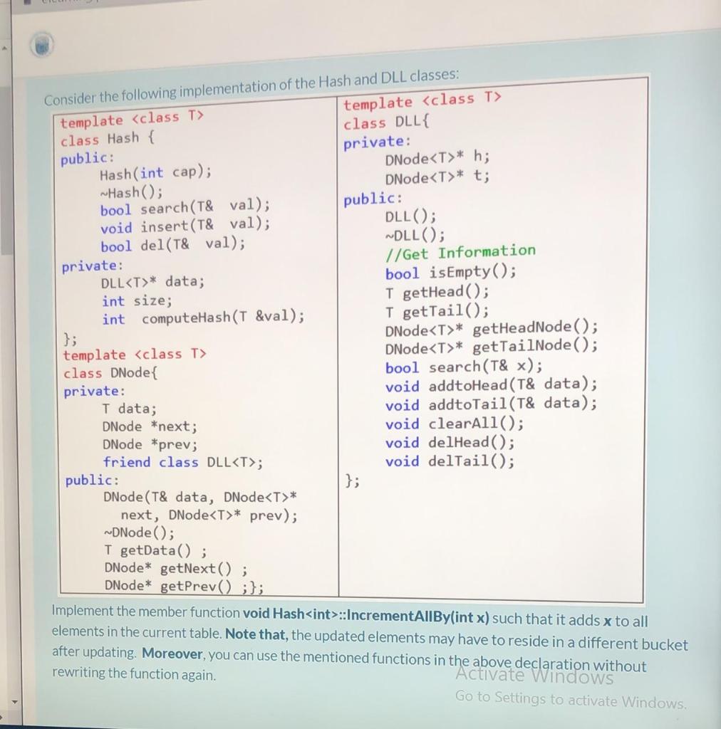 Solved Consider the following implementation of the Hash and | Chegg.com