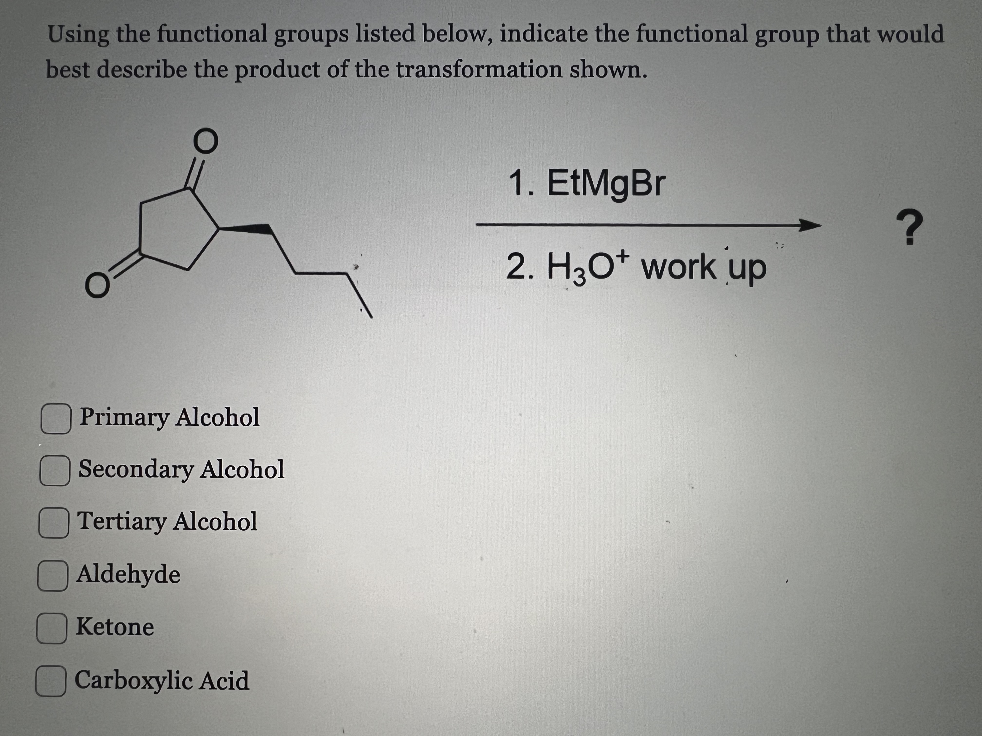 Solved Using the functional groups listed below, indicate | Chegg.com