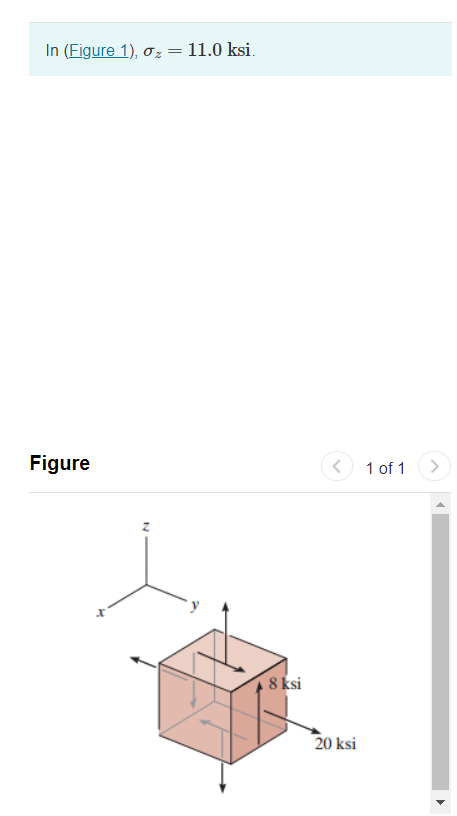 Solved In (Figure 1), 0= 11.0 ksi. 2 Figure 8 ksi | Chegg.com