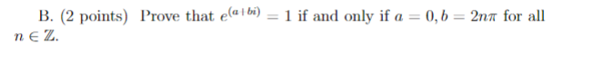 B. (2 points) Prove that e(a∣bi)=1 if and only if | Chegg.com