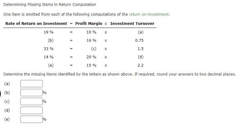 Solved Determining Missing Items in Return Computation One | Chegg.com