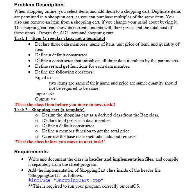 Solved Problem Description: When shopping online, you select | Chegg.com