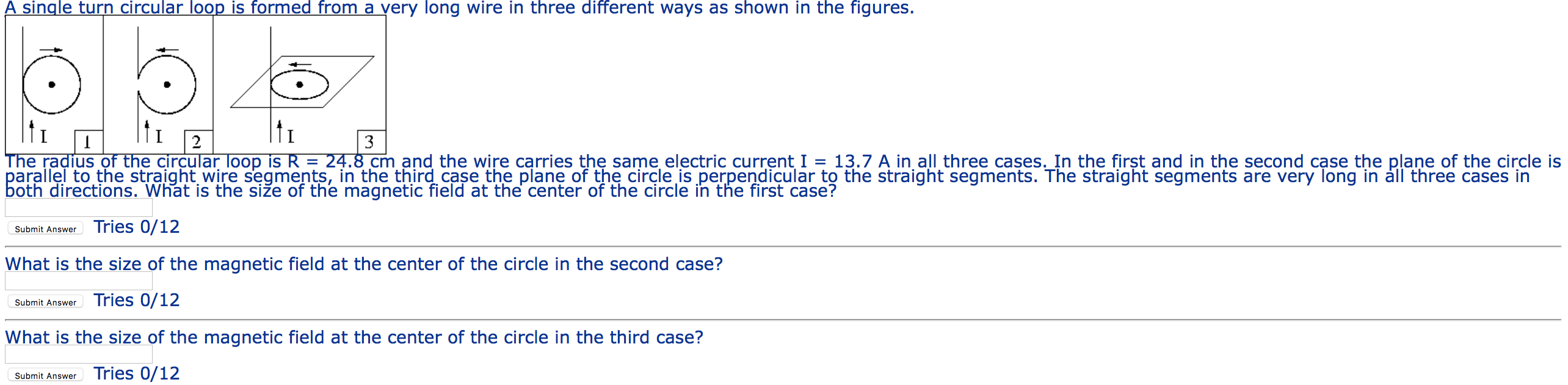 Solved A single turn circular loop is formed from a very | Chegg.com