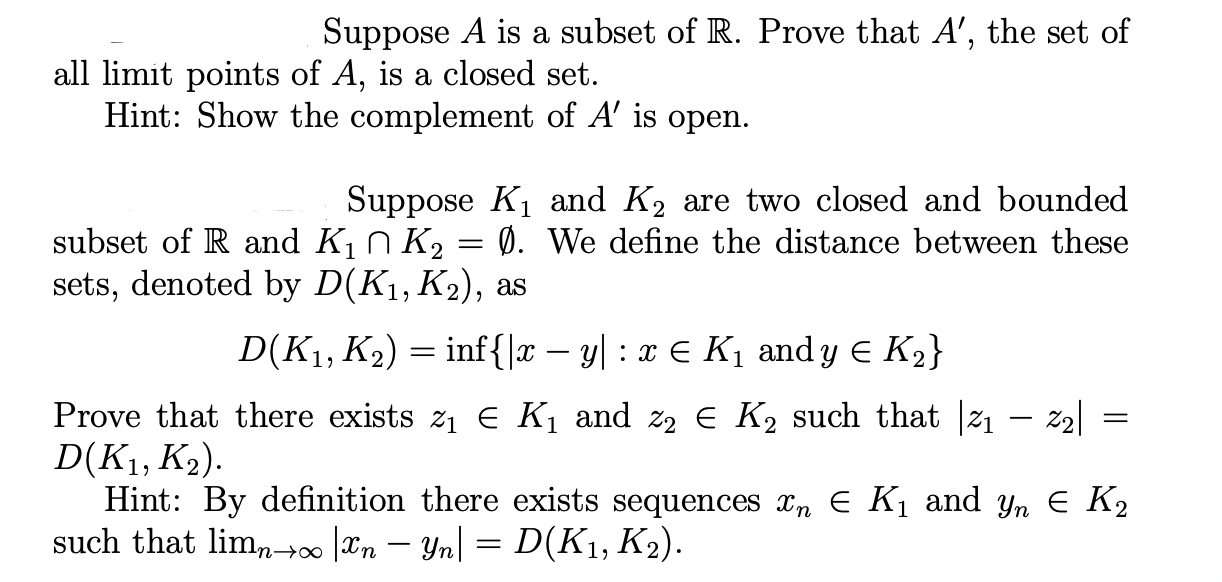 Solved a 7 Suppose A is a subset of R. Prove that A', the | Chegg.com