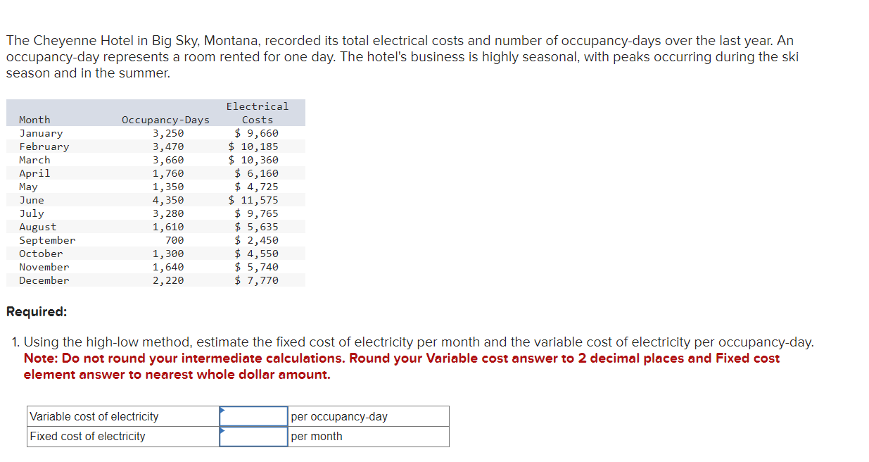 Solved Exercise 5A-1 (Algo) ﻿High-Low Method [LO5-10]The | Chegg.com