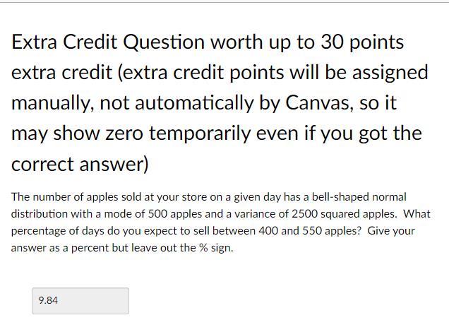 Solved Extra Credit Question worth up to 30 points extra | Chegg.com