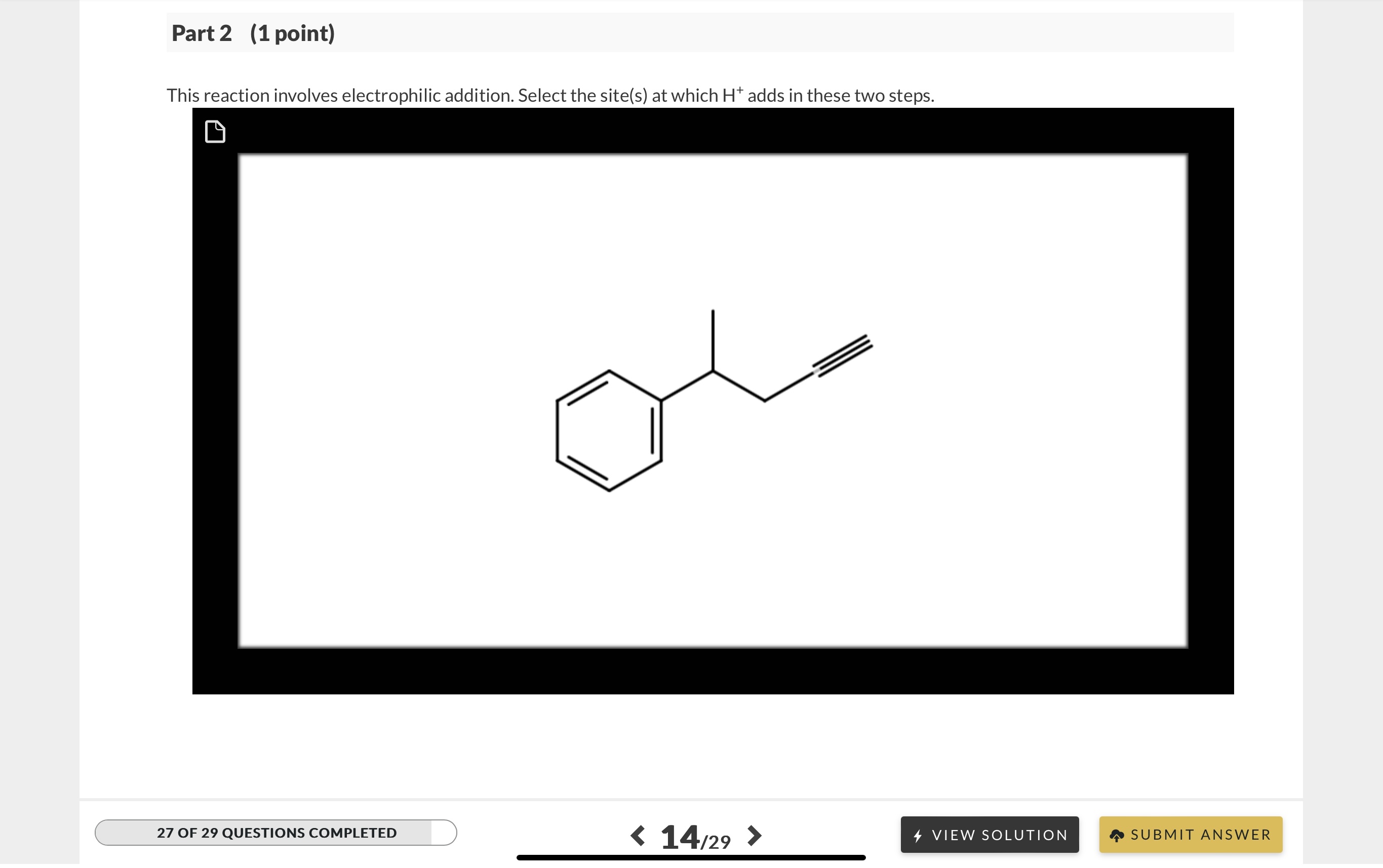 Solved Alkynes can undergo electrophilic addition when | Chegg.com