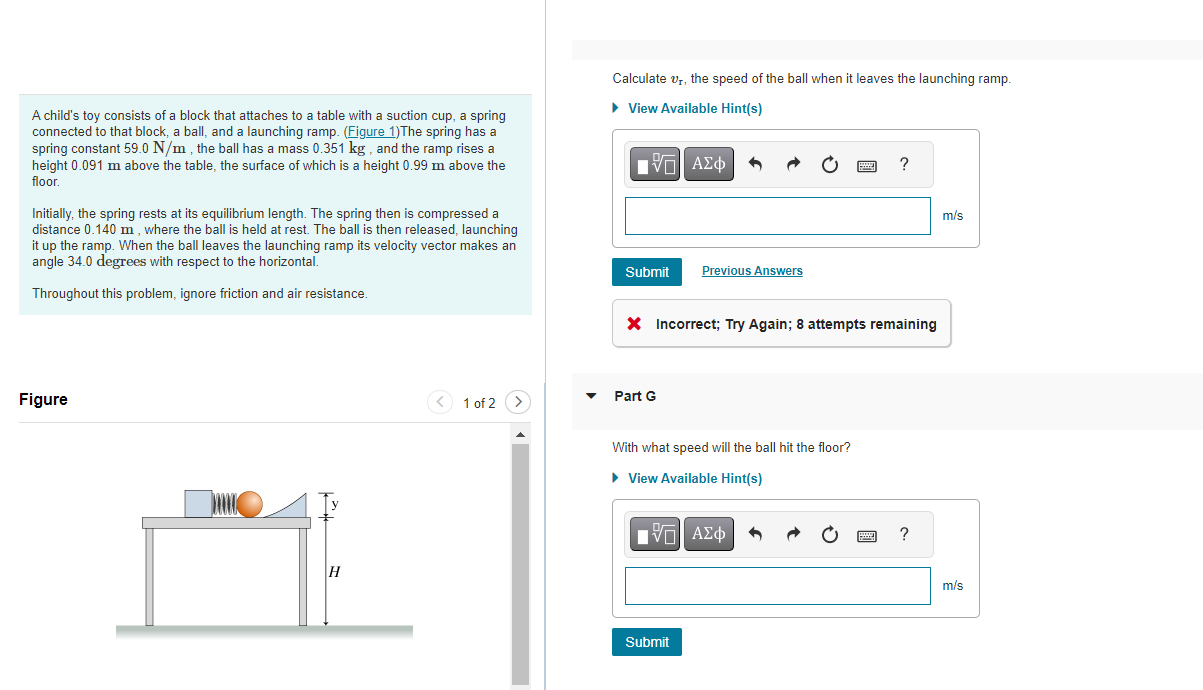 Solved Calculate vr, the speed of the ball when it leaves | Chegg.com
