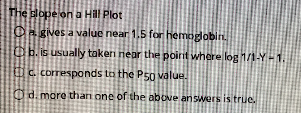 Solved The P50 values for the first and fourth subunits of | Chegg.com
