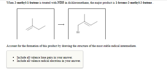 Solved When 2-methyl-1-butene is treated with NBS in | Chegg.com