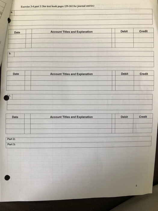 Solved Exercise 3-4 part 1 (See text book pages 159-161 for | Chegg.com