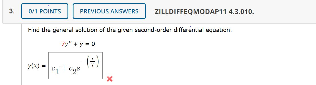 Solved 0/1 POINTS PREVIOUS ANSWERS ZILLDIFFEQMODAP11 | Chegg.com