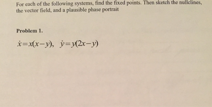 Solved For each of the following systems, find the fixed | Chegg.com