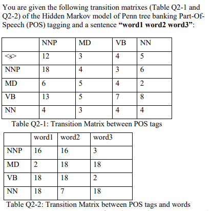 Solved You are given the following transition matrixes | Chegg.com