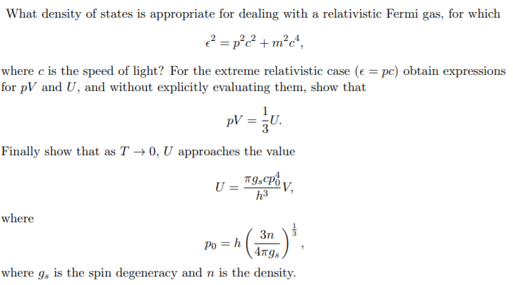 Solved What density of states is appropriate for dealing | Chegg.com