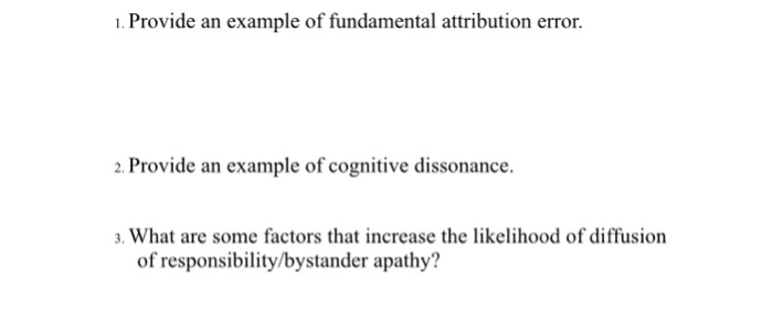 Solved . Provide an example of fundamental attribution | Chegg.com