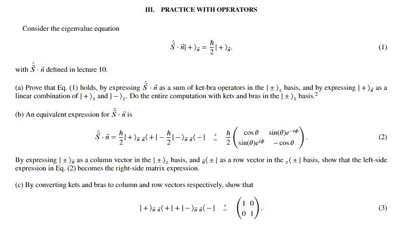 Solved with hat(vec(S))*vec(n) ﻿defined in lecture 10 .(a) | Chegg.com