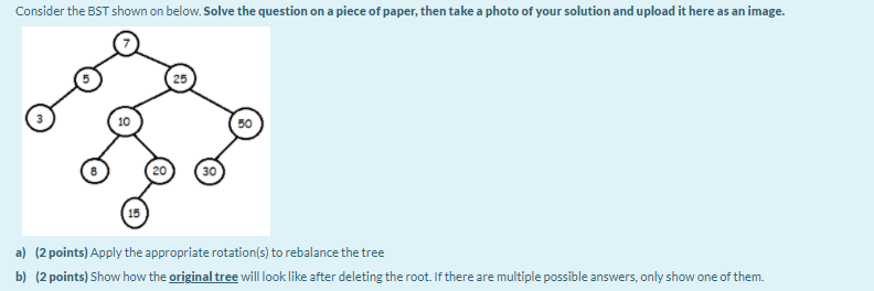 Solved Consider the BST shown on below.Solve the question on | Chegg.com