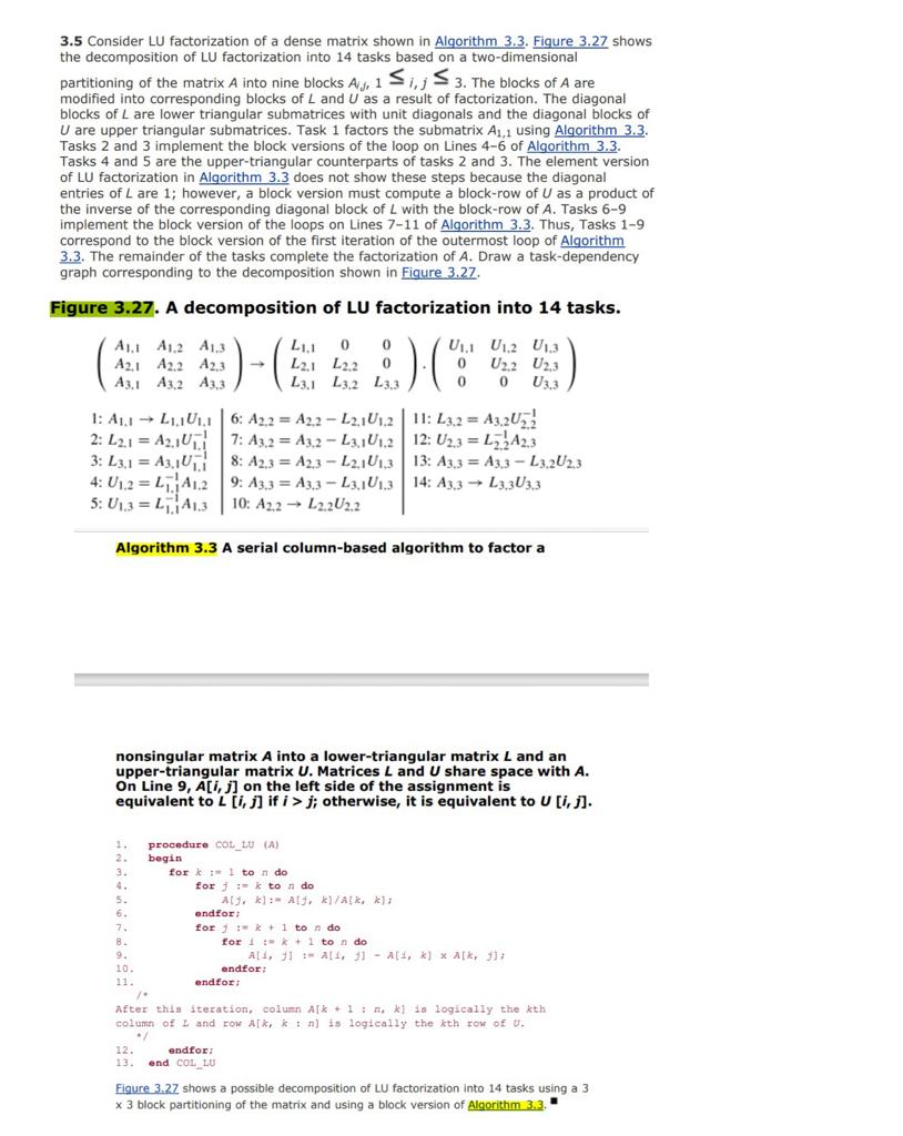 35 consider Lu Factorization Of A Dense Matrix