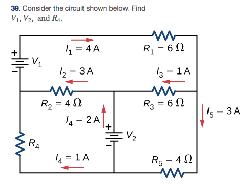 Solved 39. Consider the circuit shown below. Find V. , and | Chegg.com