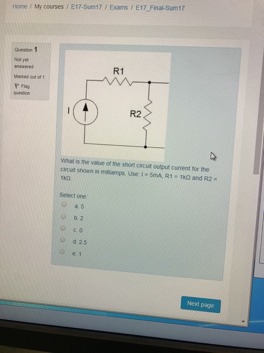 Solved What is the value of the short circuit output current | Chegg.com
