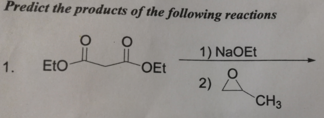 Solved Predict the products of the following reactions 1) | Chegg.com